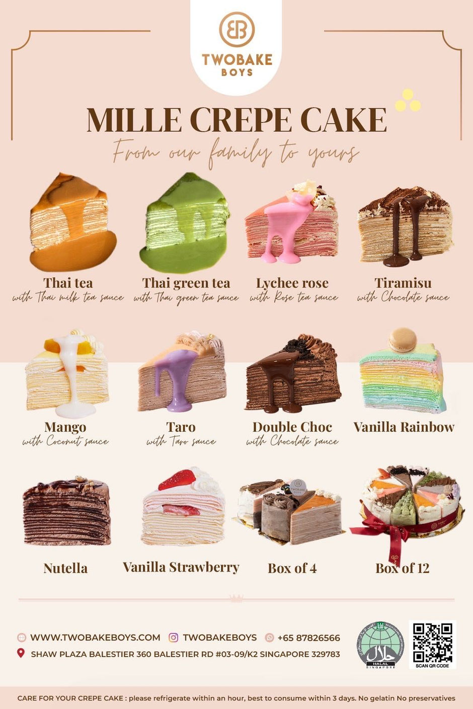 Home of the Best Crepe Cakes in Singapore | TWO BAKE BOYS